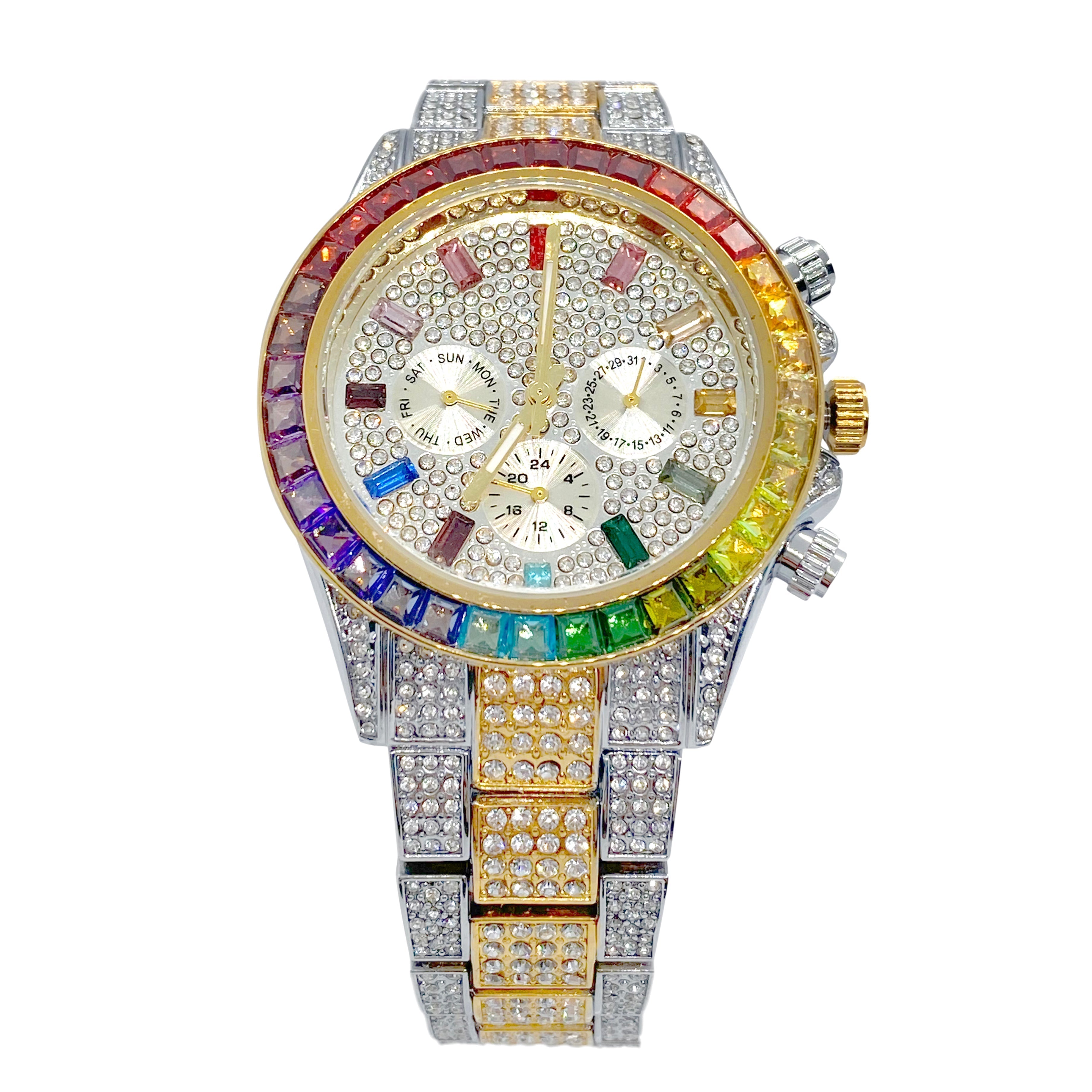 Big Daddy Super Bling Two Tone Chronograph Watch – Big Daddy Watches